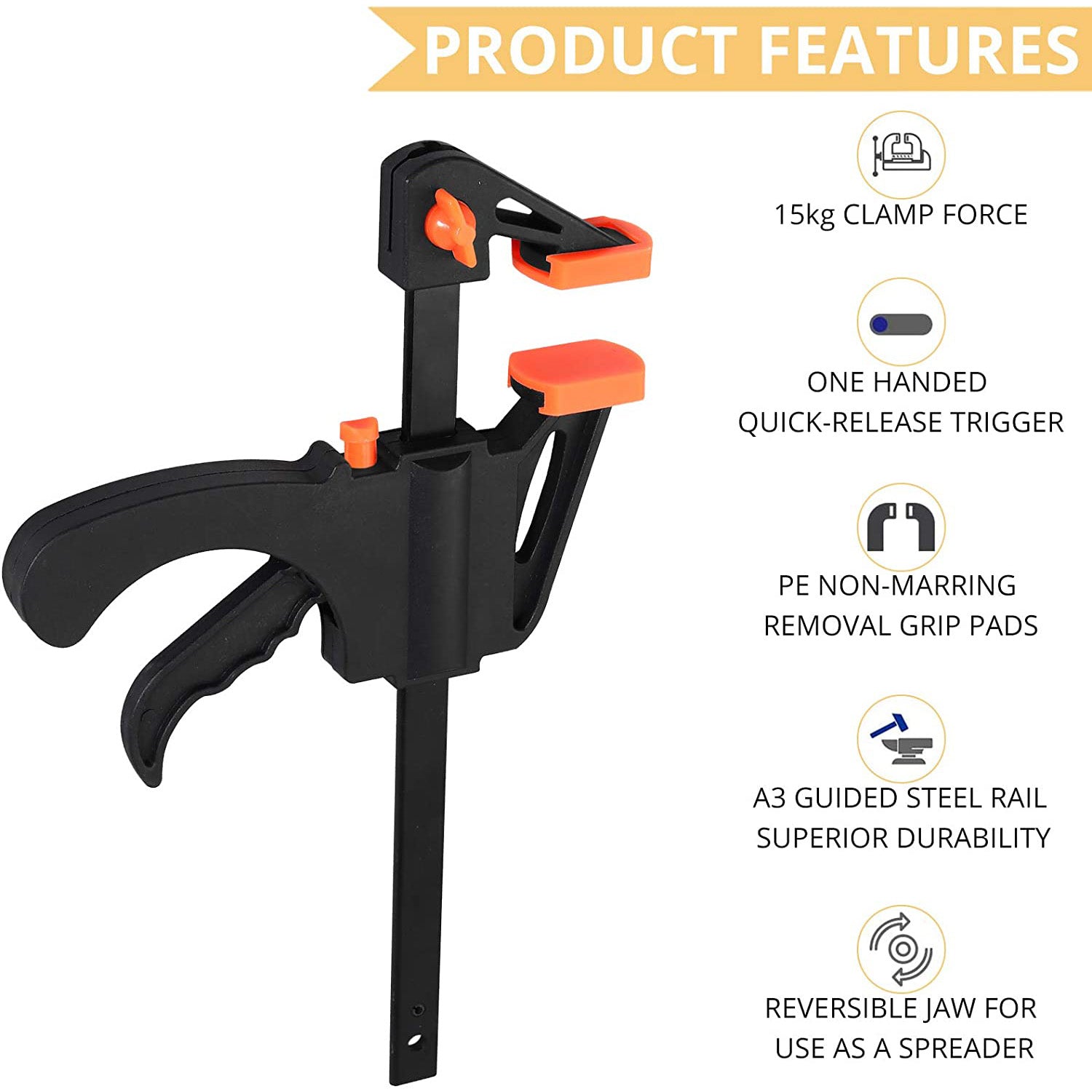 4 Pack AMTOVL 6" Ratchet Bar Clamps Woodworking Clip – Amtovl