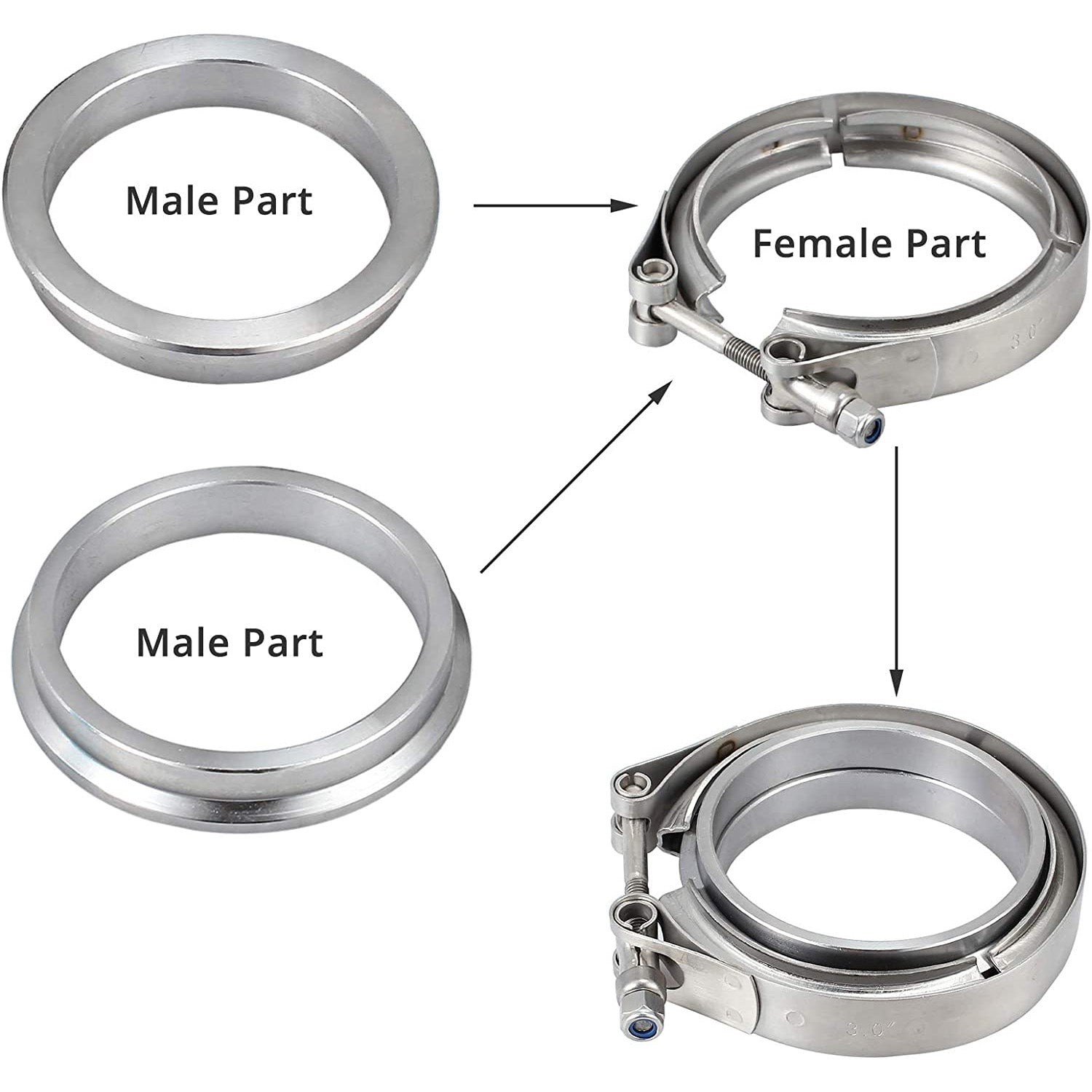 AMTOVL Universal 3" Inch Exhaust Pipe Clamp – Amtovl