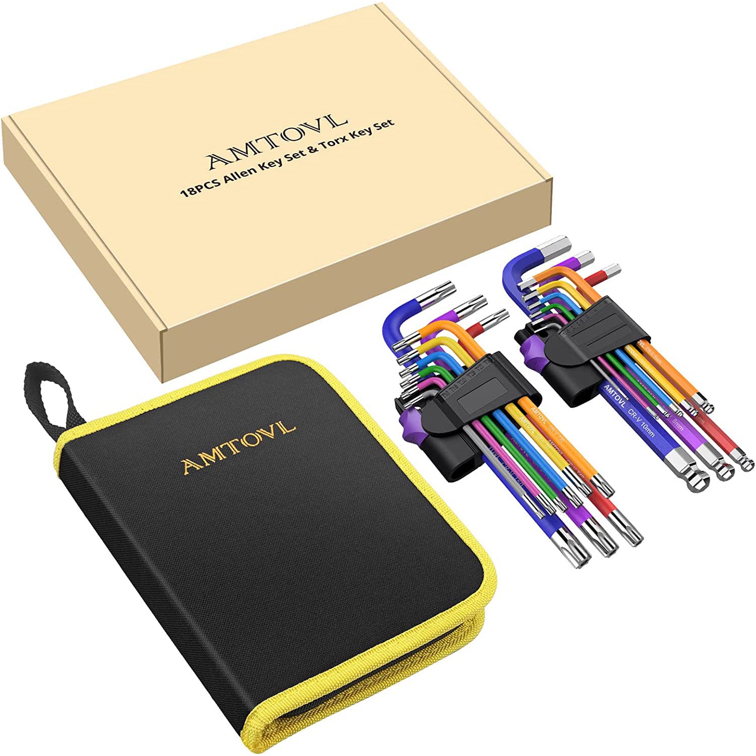 AMTOVL 18PCS Long Ball End Allen Key & Torx Star Wrenches Hex Sets – Amtovl